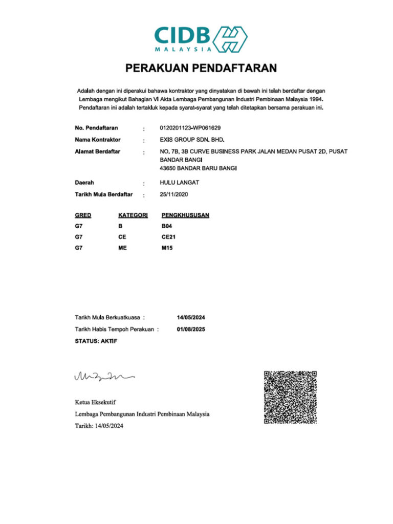 Corporate Info – Exis Group Sdn Bhd